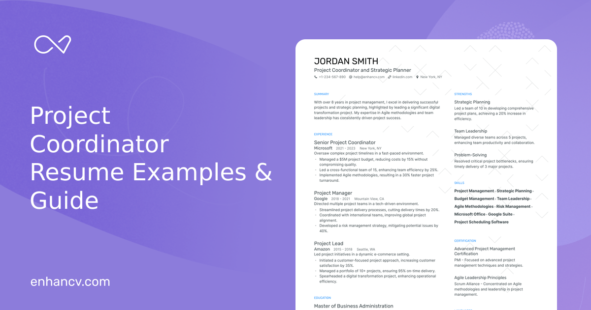 5 Project Coordinator Resume Examples & Guide for 2024