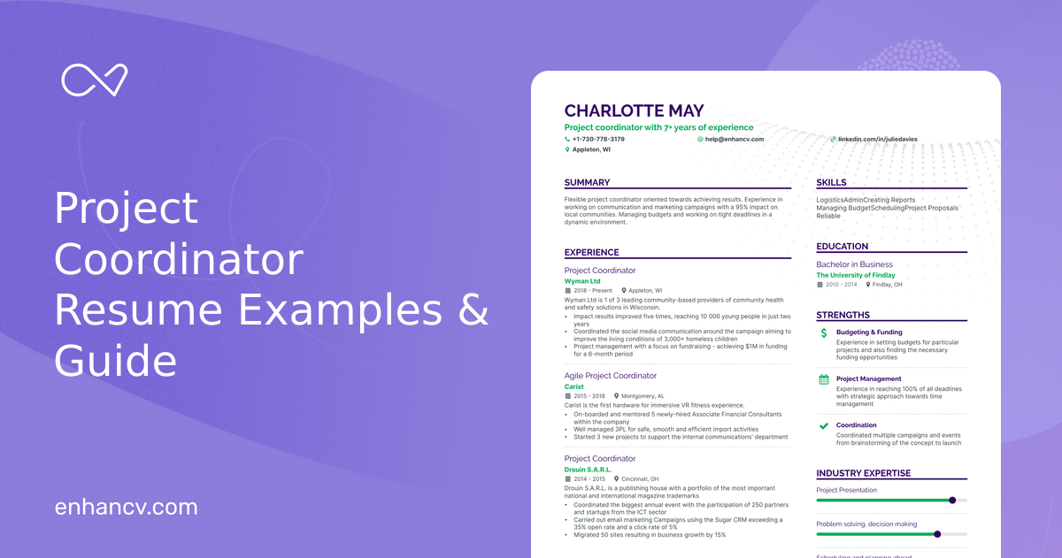 5 Project Coordinator Resume Examples & Guide for 2024