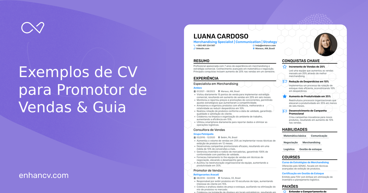 14 Exemplos de Currículo para Promotor de Vendas que Conseguiram ...