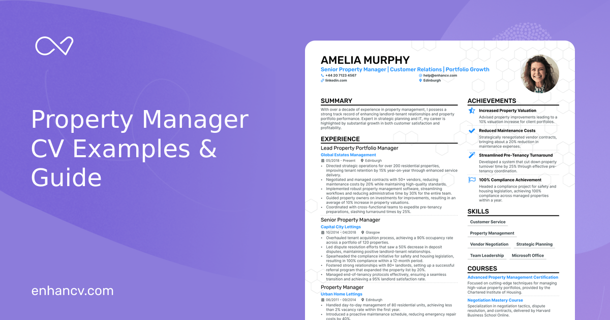 Property Manager CV Examples & Guide for 2026