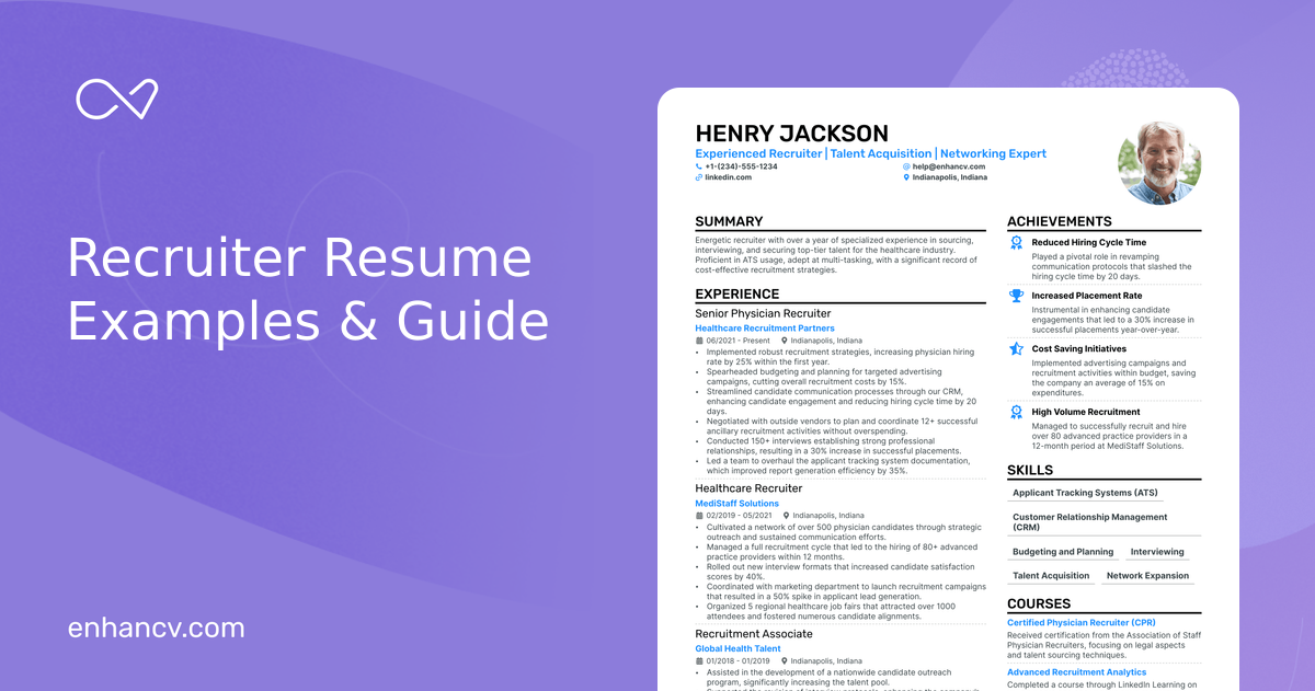 15 Recruiter Resume Examples & Guide for 2024