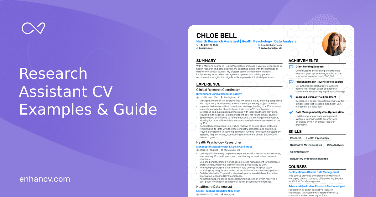 Research Assistant CV Examples & Guide for 2026