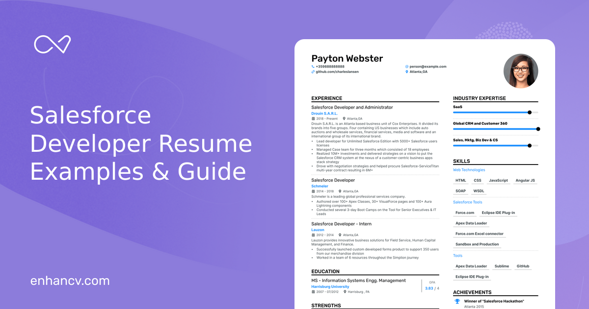 5 Salesforce Developer Resume Examples & Guide for 2024