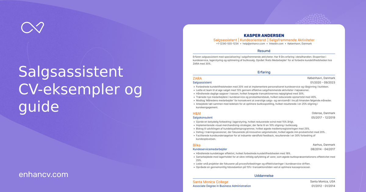 12 CV-eksempler til Salgsassistent