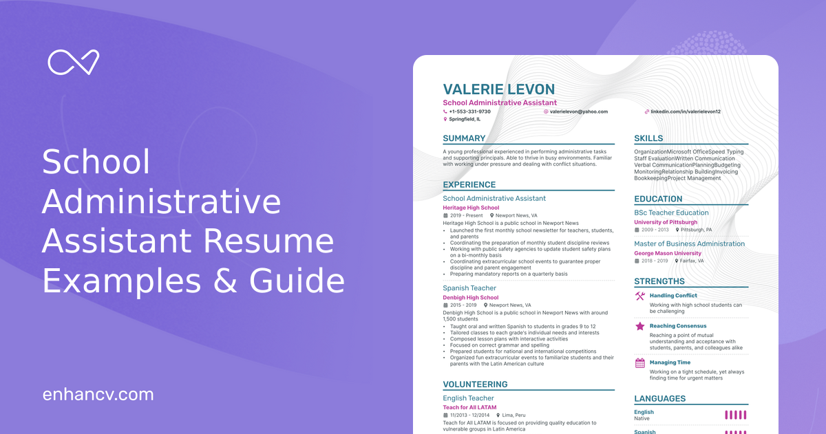 5 School Administrative Assistant Resume Examples & Guide for 2024