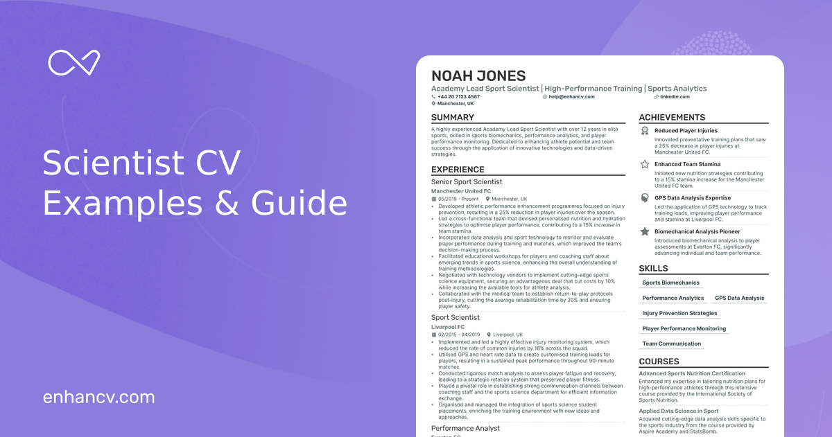 Scientist CV Examples & Guide for 2026