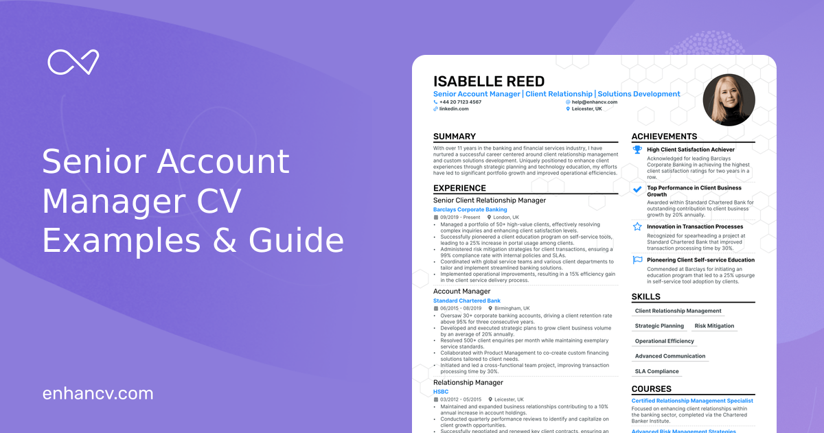 Senior Account Manager CV Examples & Guide for 2026