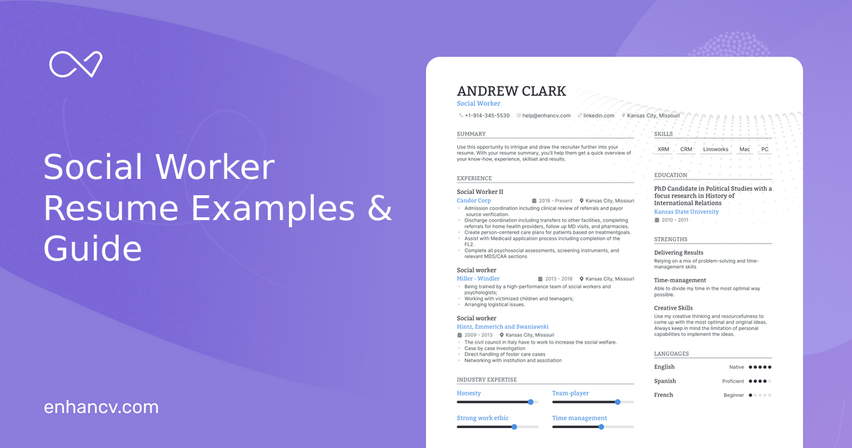 9 Social Worker Resume Examples & Guide for 2024