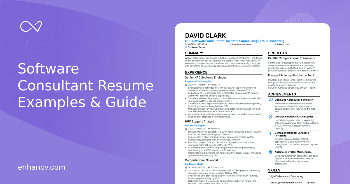 10 Software Consultant Resume Examples & Guide for 2024