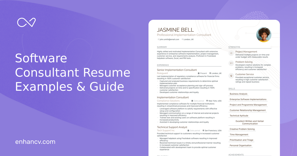 5 Software Consultant Resume Examples & Guide for 2024