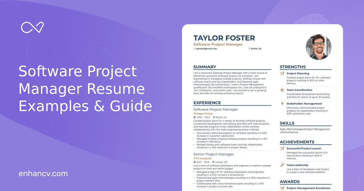 5 Software Project Manager Resume Examples & Guide for 2024