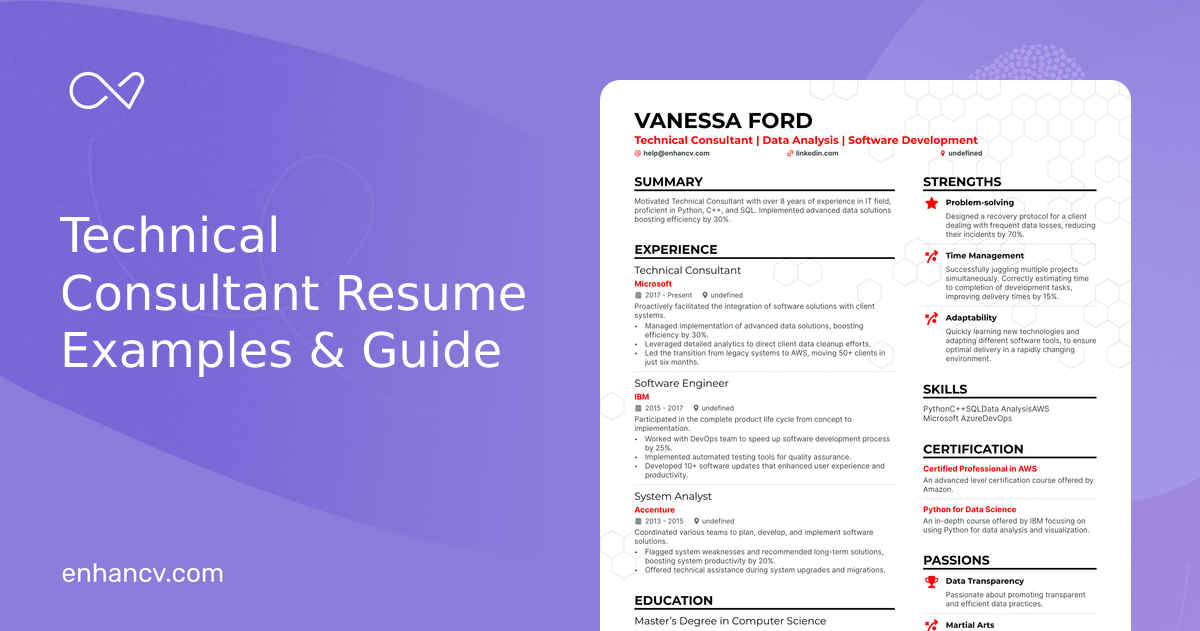 5 Technical Consultant Resume Examples & Guide for 2024