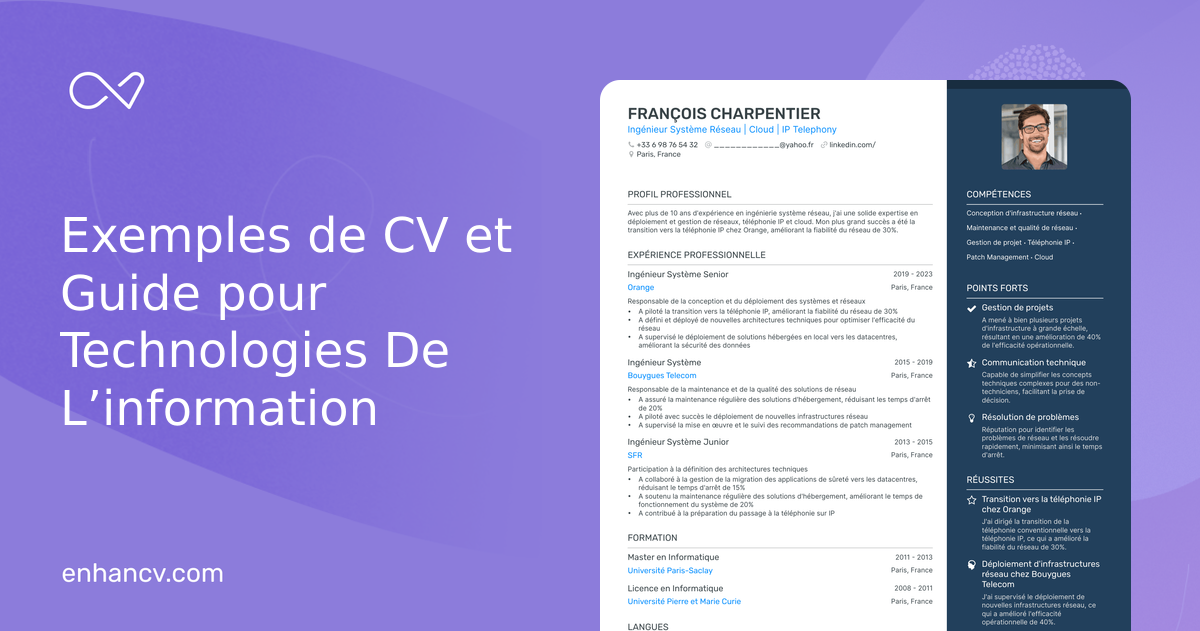 Exemples de CV Informatique pour 2026