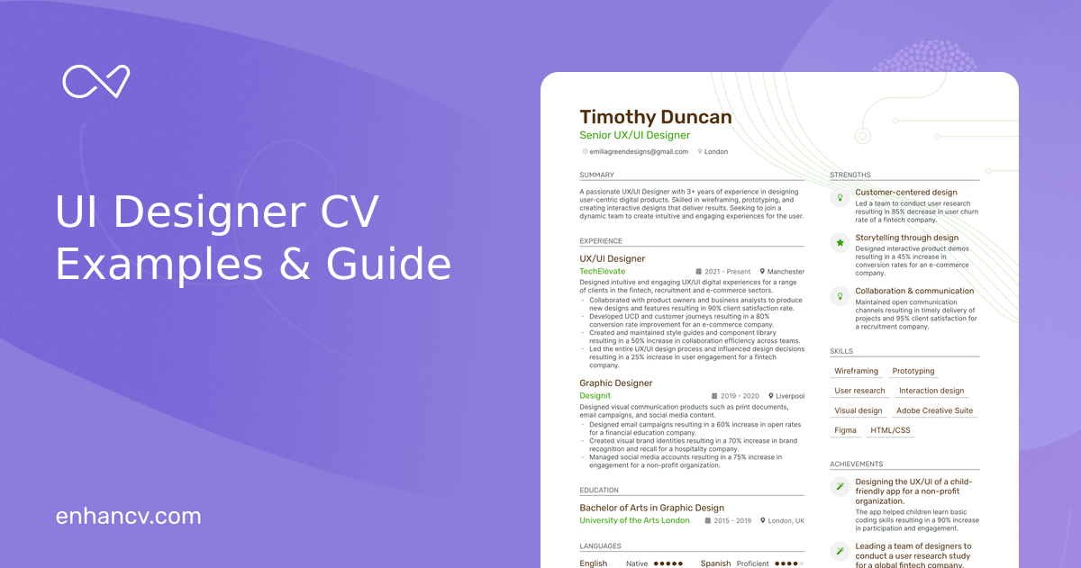 3 UI Designer CV Examples for 2024