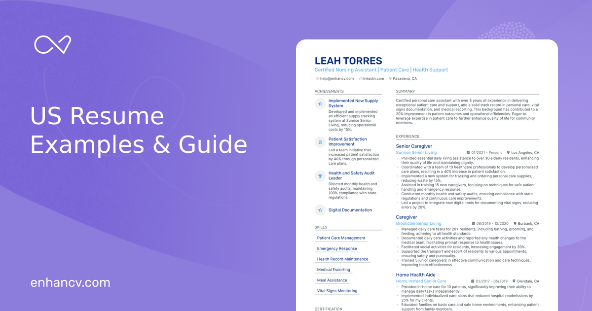 5 US Resume Examples & Guide for 2024