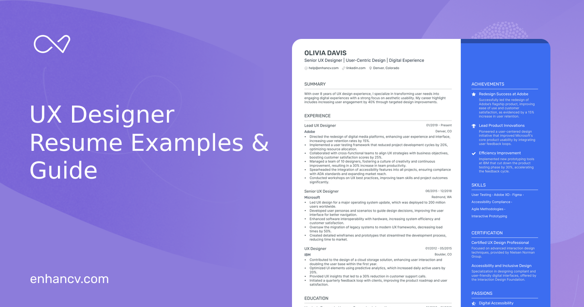 8 UX Designer Resume Examples & Guide for 2024