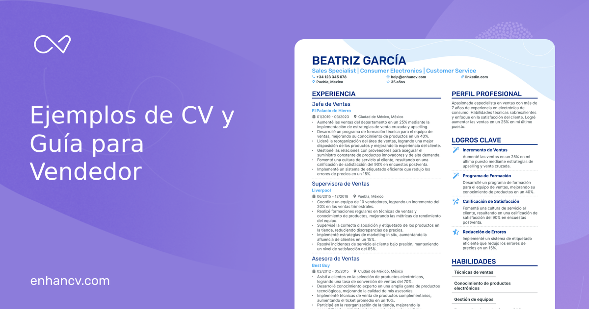 Currículum de Vendedor: Ejemplos Con y Sin Experiencia