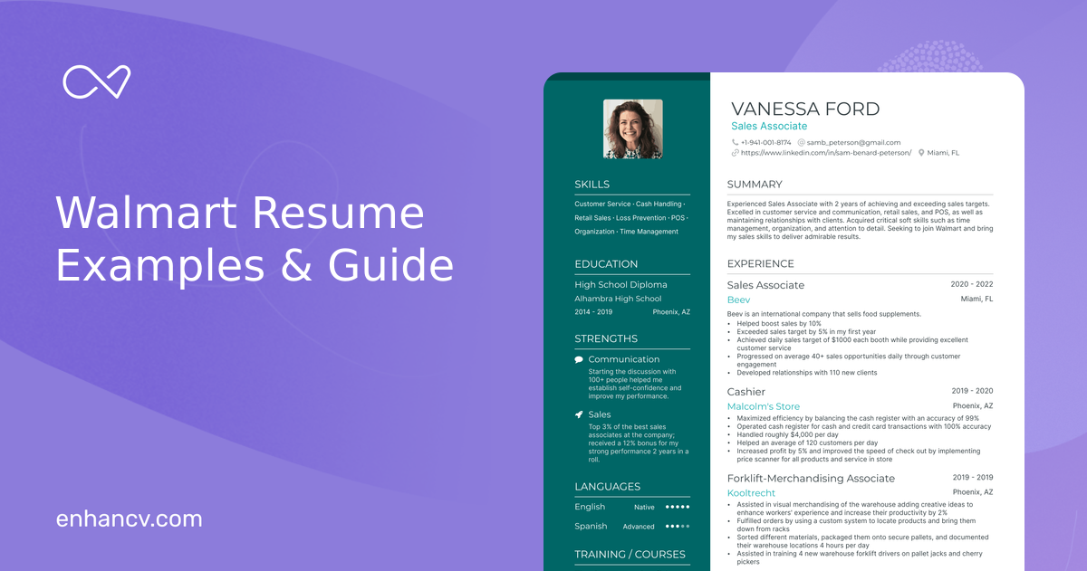 5 Walmart Resume Examples - November 2024