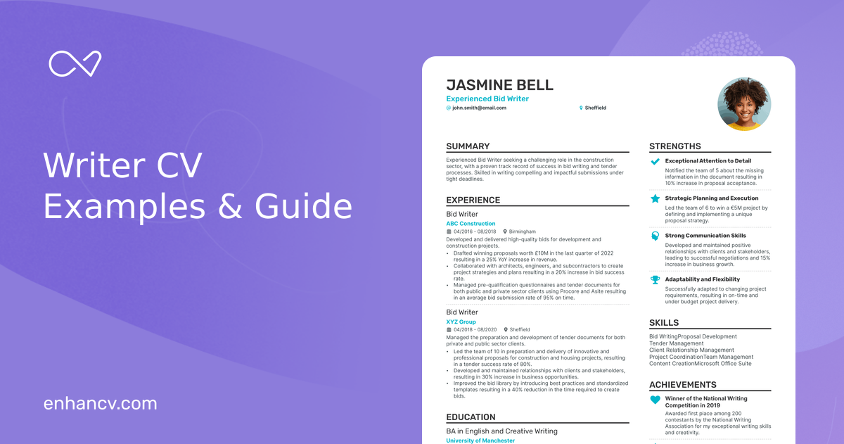 3 Writer CV Examples for 2024